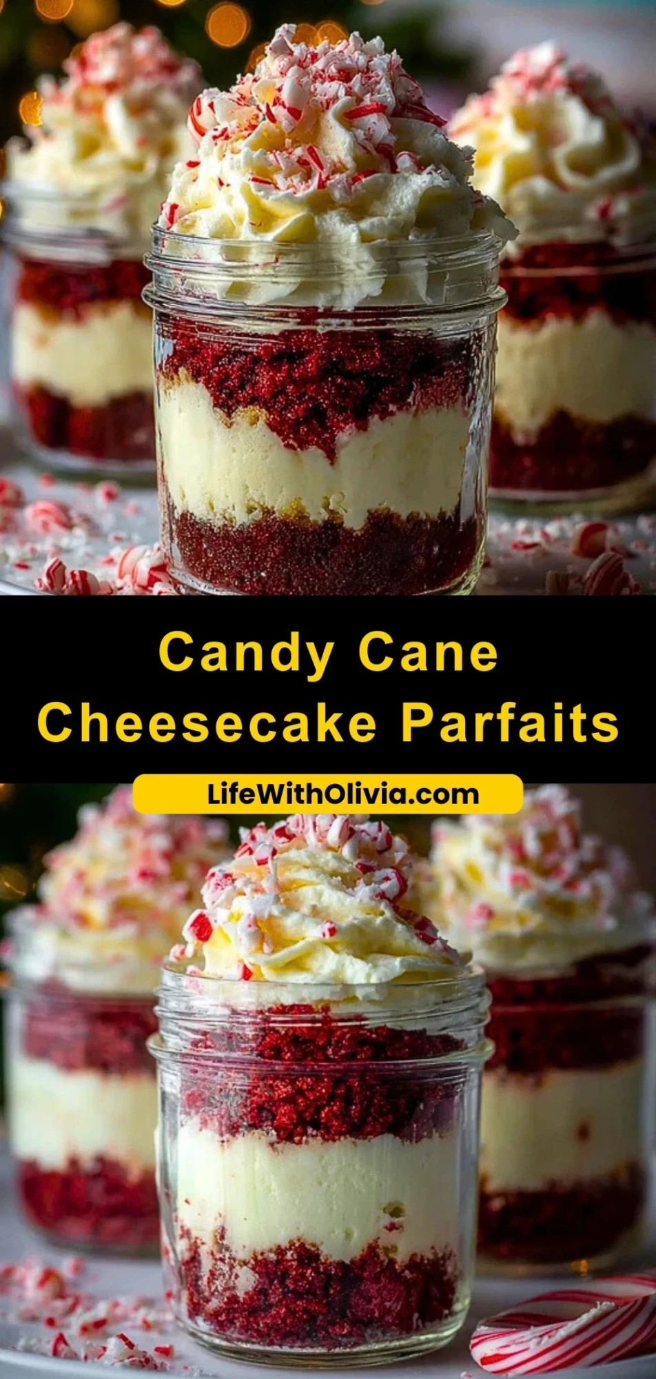 Candy Cane Cheesecake Parfaits